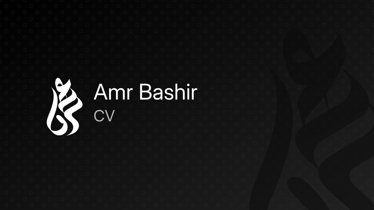 CV - Amr Bashir